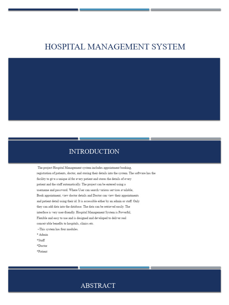 Hospital Management System | PDF | User (Computing) | Health Care