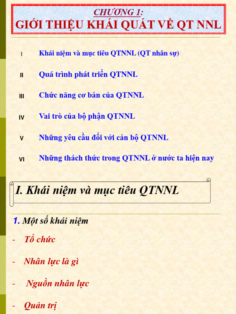 QTNNL - Chương 1 | PDF