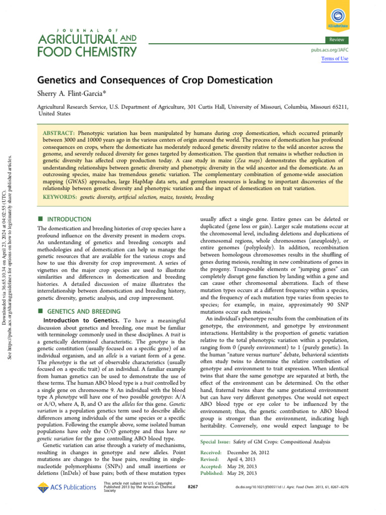 Genetics of Crop Domestication Insights | PDF | Plant Breeding | Wheat