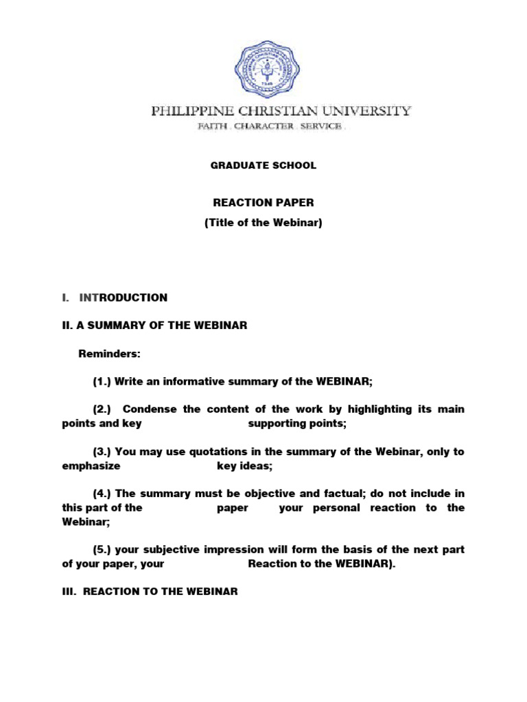 Graduate Webinar Reaction Paper | PDF | Art | Computers