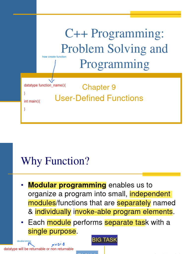 Chap09 User Defined Functions Pdf Computer Program Programming
