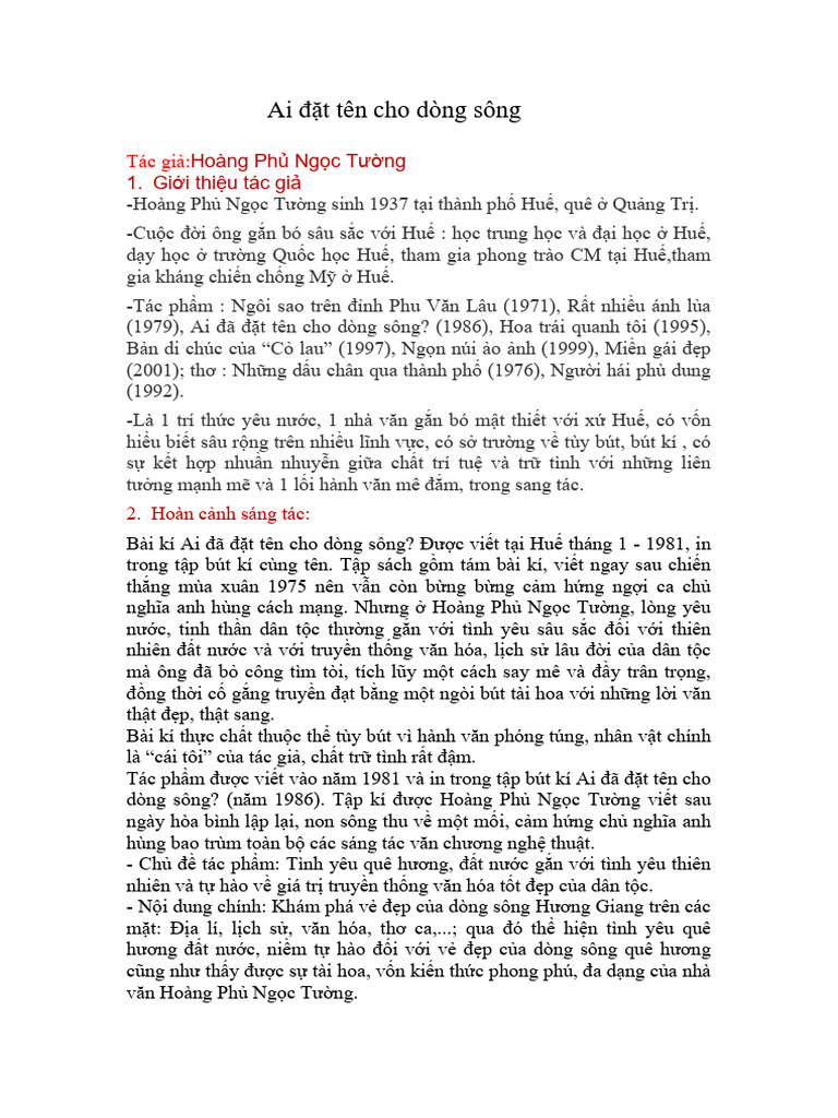 Ai đặt tên cho dòng sông | PDF