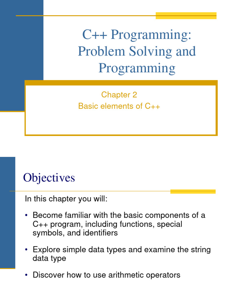 Chap02 - Basic Elements of C++ | PDF | Computer Program | Programming