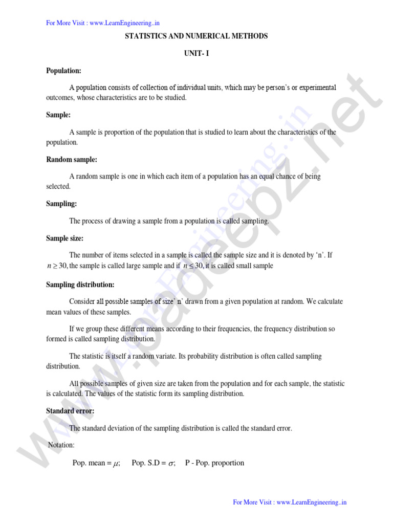 MA3251 Stastical and Numerical Methods 1 - by LearnEngineering - in ...