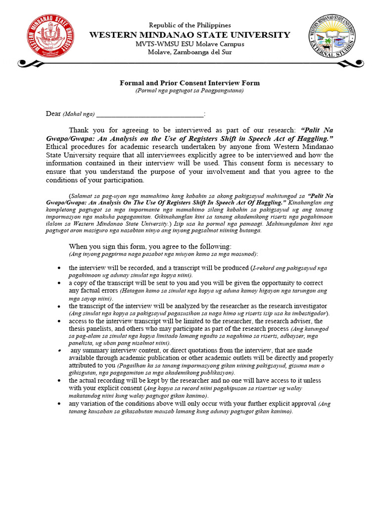Formal-and-Prior-Consent-Interview-Form-CASAS-Group | PDF