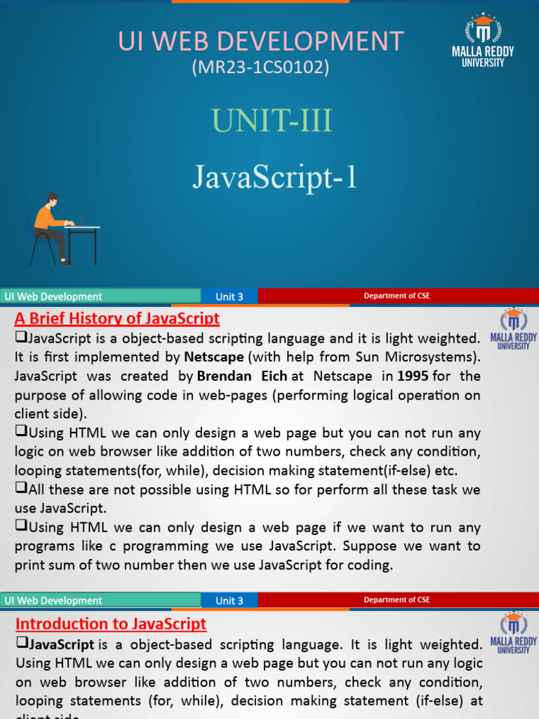 Uiwd+ +unit III | PDF | Java Script | World Wide Web