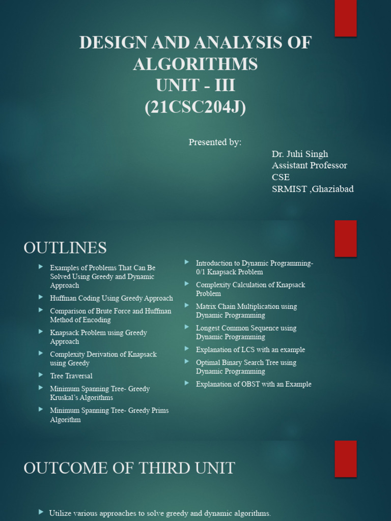 Daa Unit 3 | PDF | Dynamic Programming | Time Complexity Daa Unit 3 | PDF | Dynamic Programming | Time Complexity