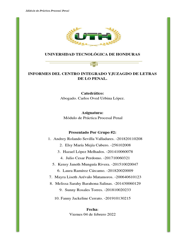 Informes - Sede Administrativa y Juzgado de Letras Penal | PDF | Fiscal ...