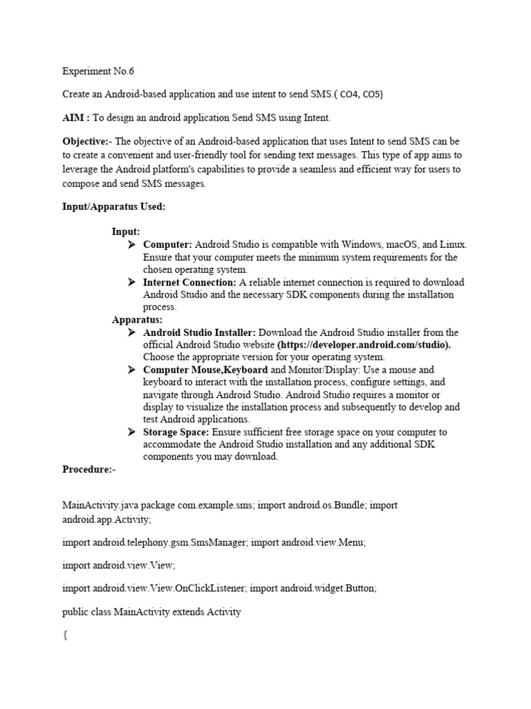 Experiment No 6 | PDF | Android (Operating System) | Installation (Computer Programs)