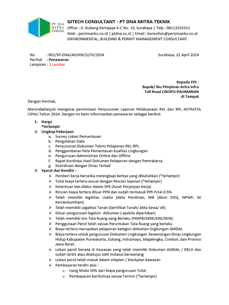 Penawaran Pelaporan Semester RKL RPL | PDF