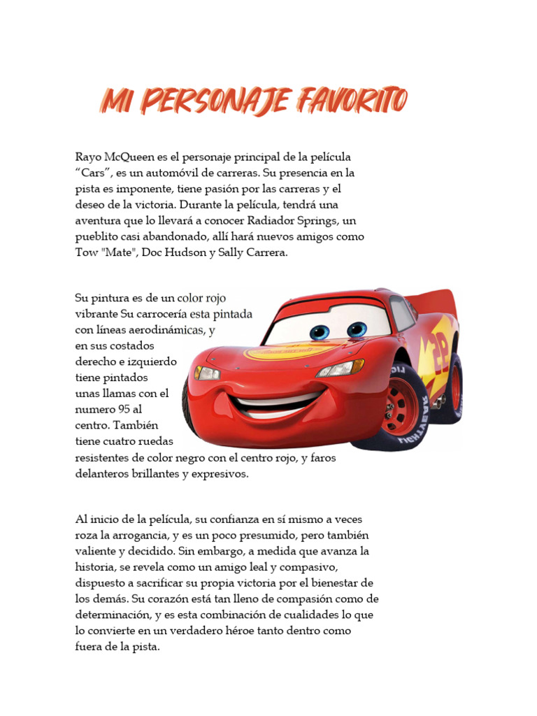 Esquema De Rayo Mcqueen