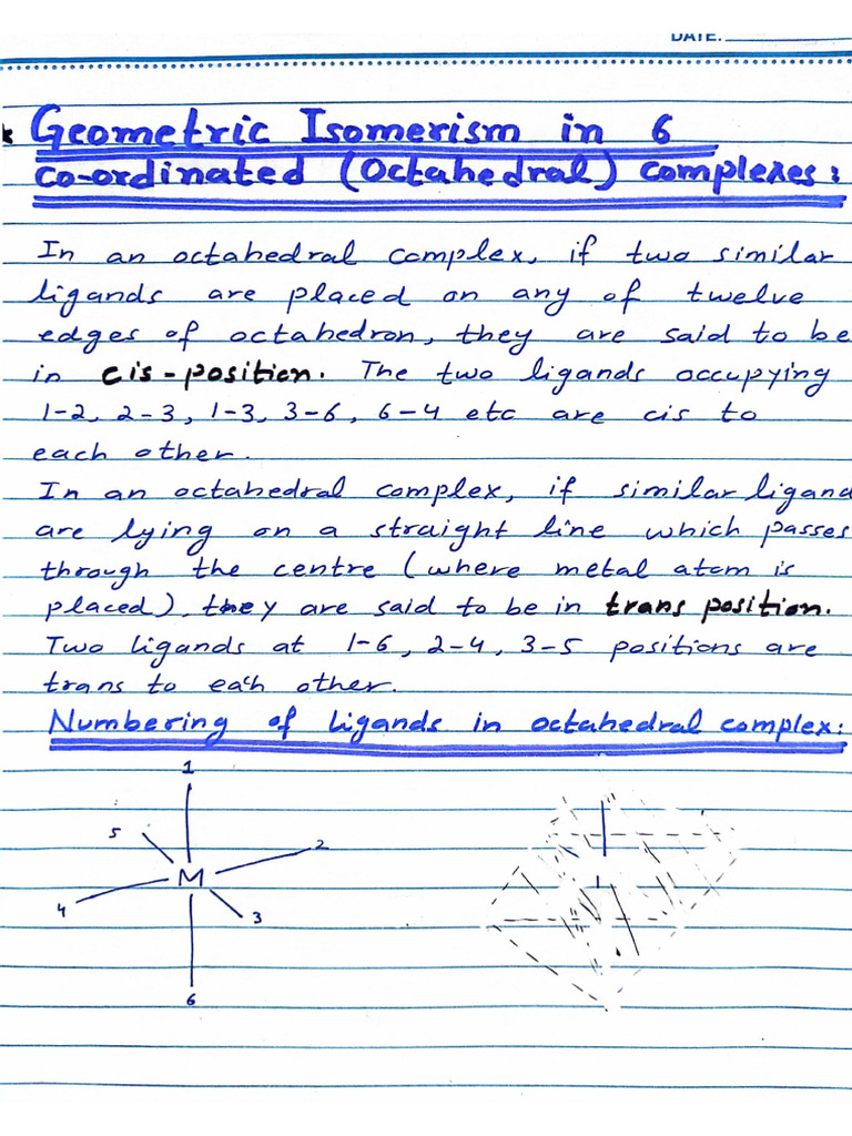 geometrical isomerism in octahedral complexes | PDF
