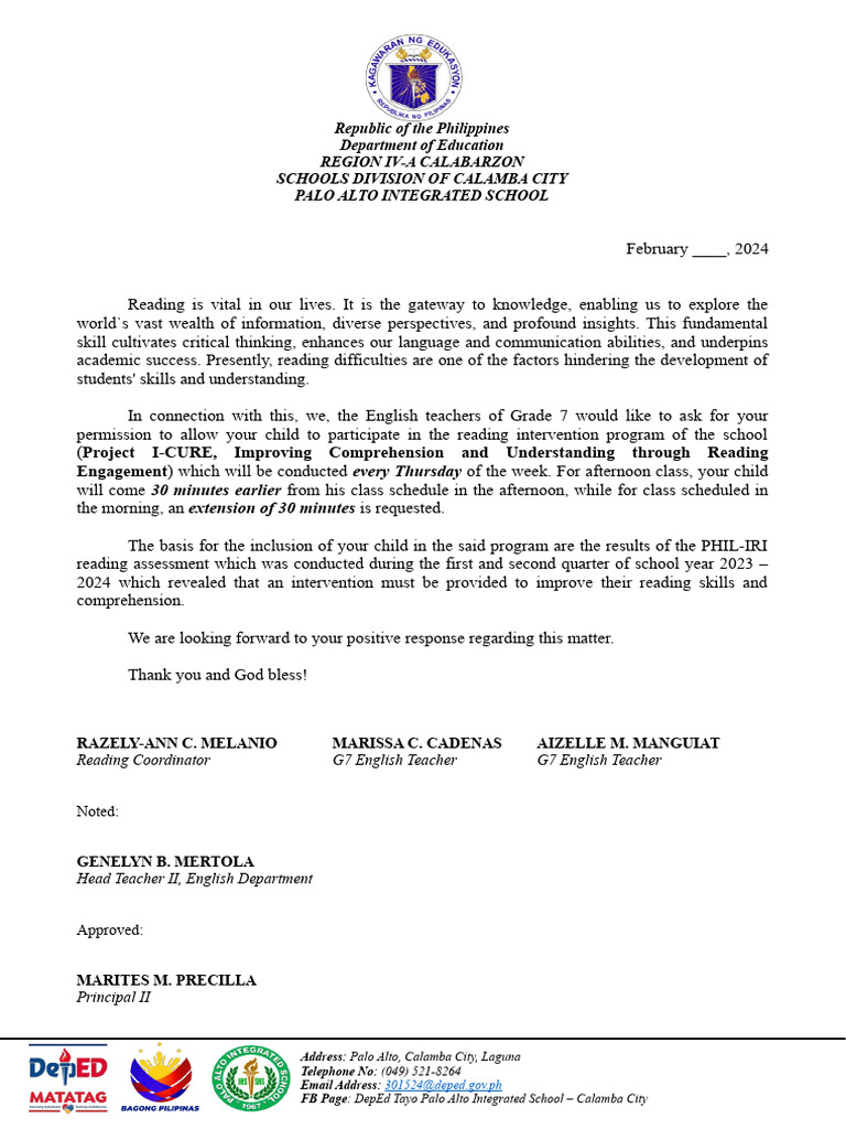 Parental Consent | PDF | Human Communication | Behavior Modification