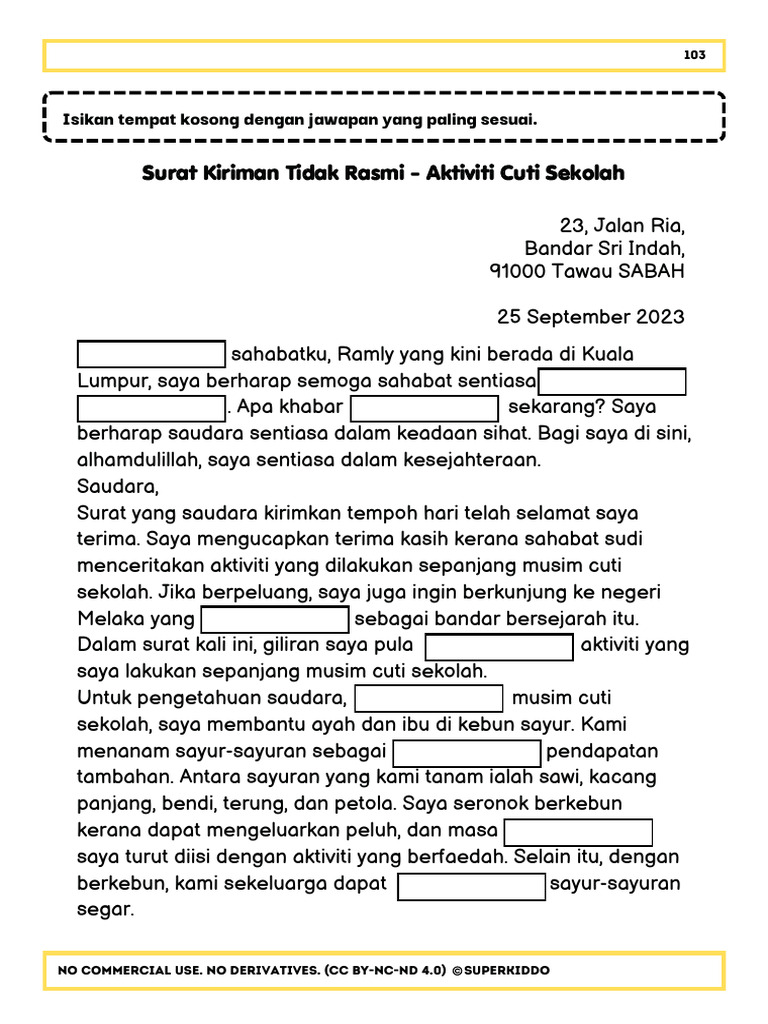 Bm011 Uasa Lengkapkan Karangan Tahap 2 106 Pdf