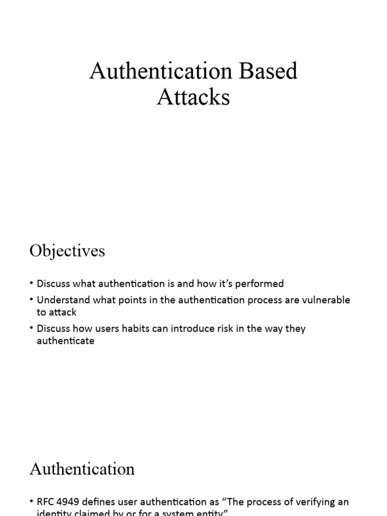 Understanding Authentication Attacks | PDF | Computers
