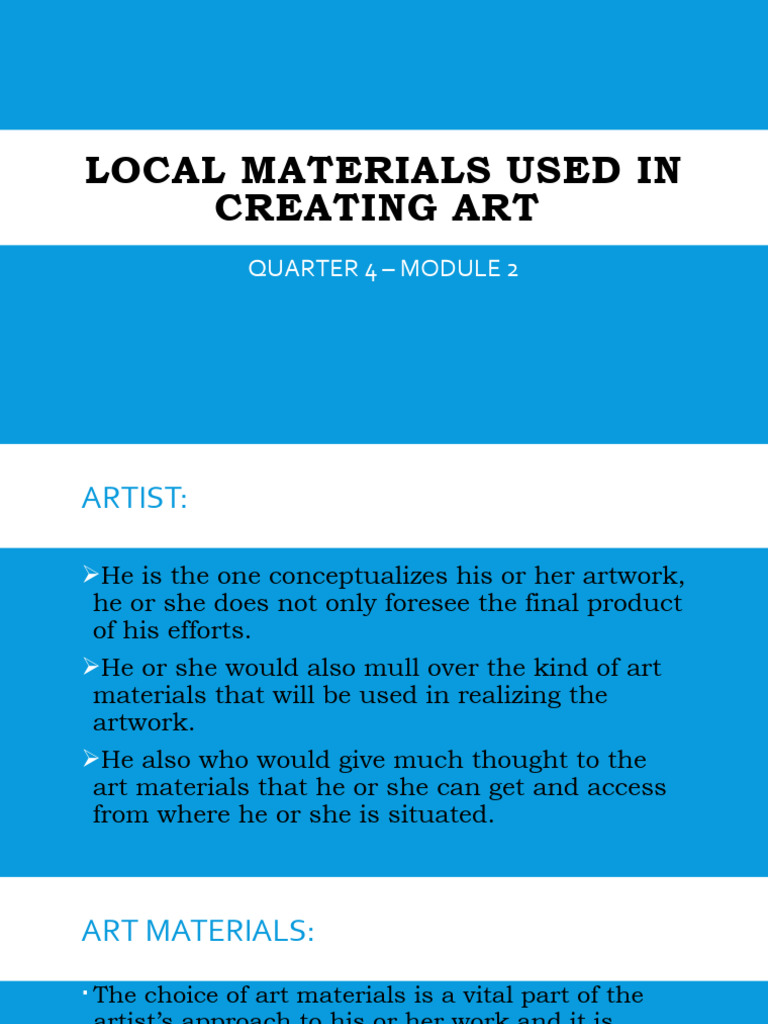 Local Materials Used in Creating Art | PDF | Coconut