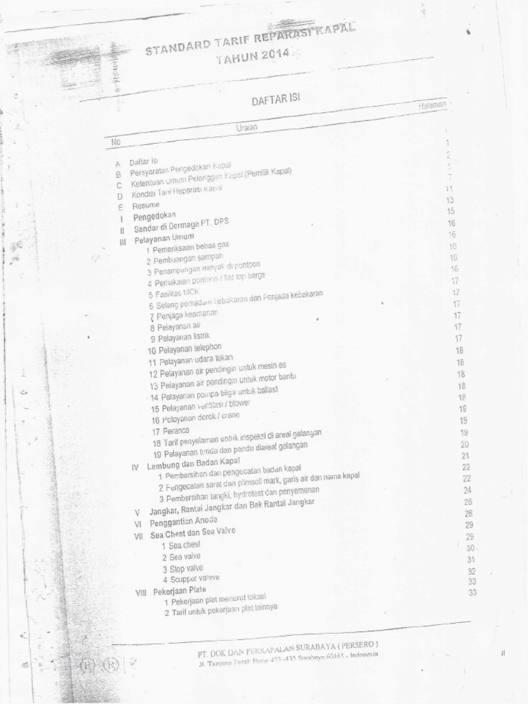 Standart Tarif IPERINDO 2014 | PDF