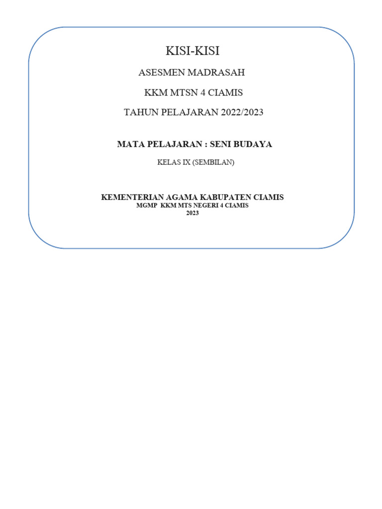 Kisi-Kisi Am Ips Kelas 9 TP 2022-2023 Edit | PDF