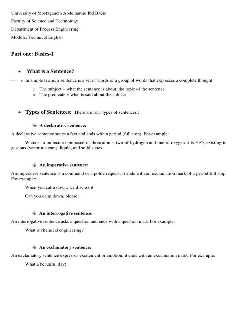Technical English | PDF | Sentence (Linguistics) | Syntax