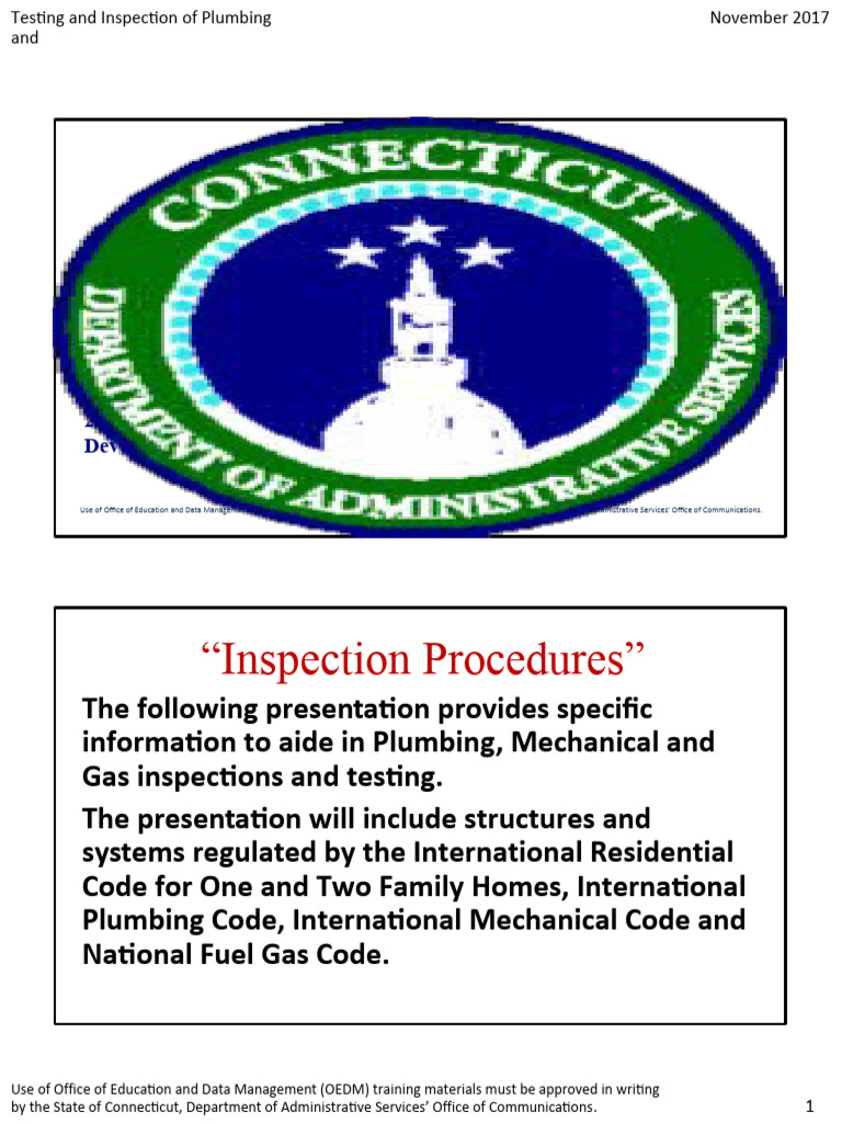 Testing and Inspection of Plumbing and Sanitary | PDF | Plumbing | Pipe ...