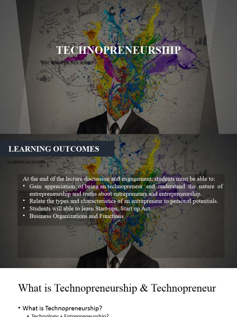 Understanding Technopreneurship Basics | PDF | Entrepreneurship ...