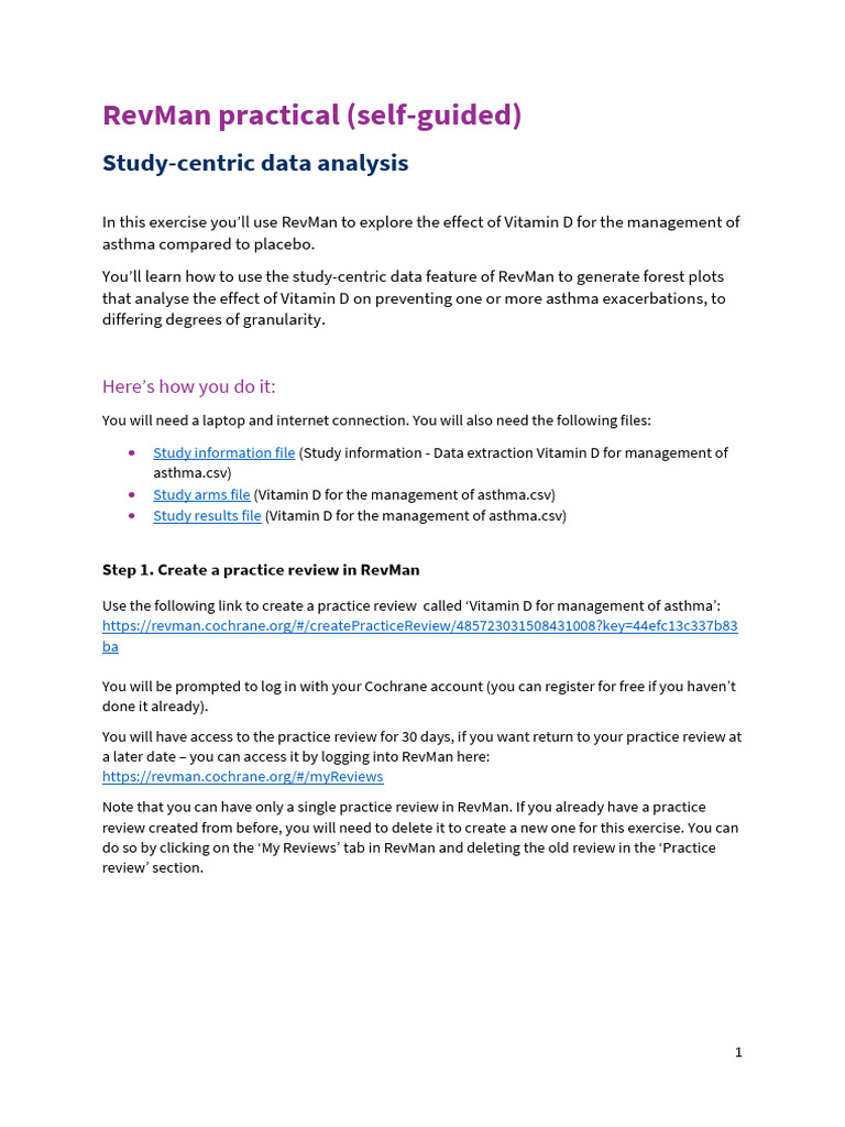 Exercise Study Centric Data Analysis RevMan | PDF | Data Analysis | Statistics