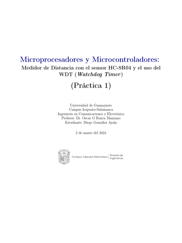 Practica 1 Medidor de Distancia | PDF | Microcontrolador | Ultrasonido