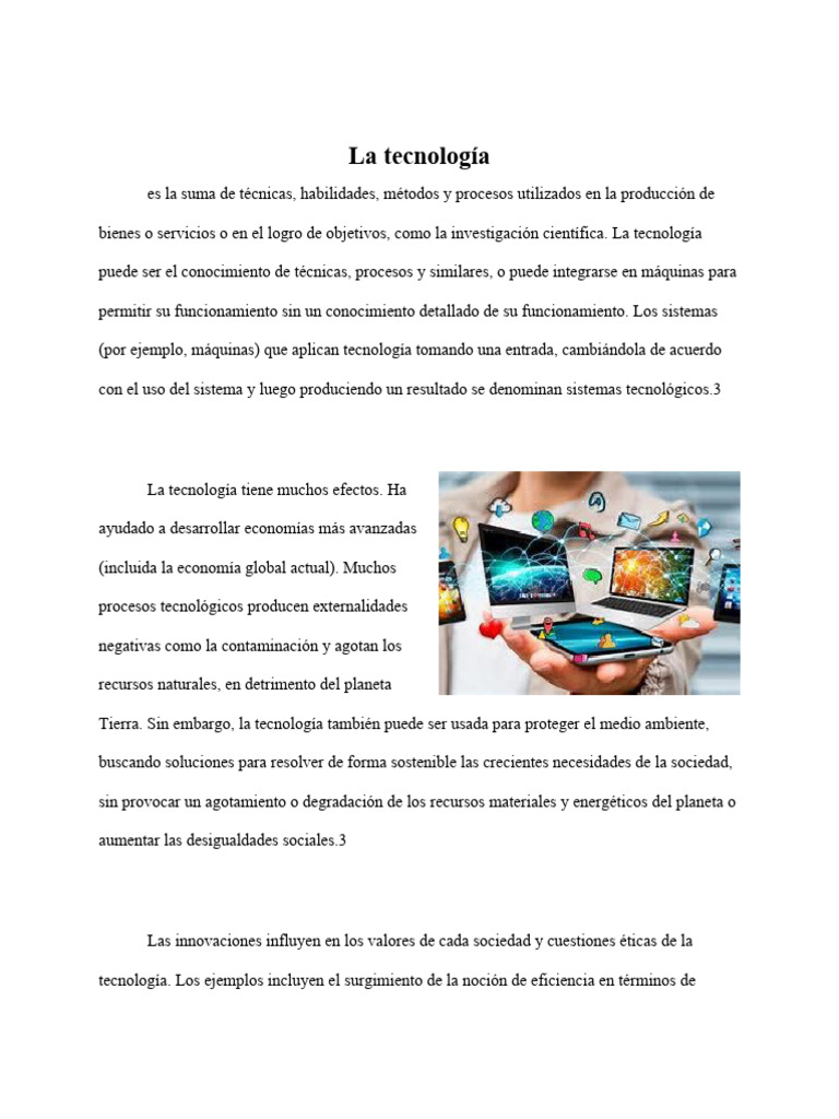 La Tecnologia | PDF | Economias