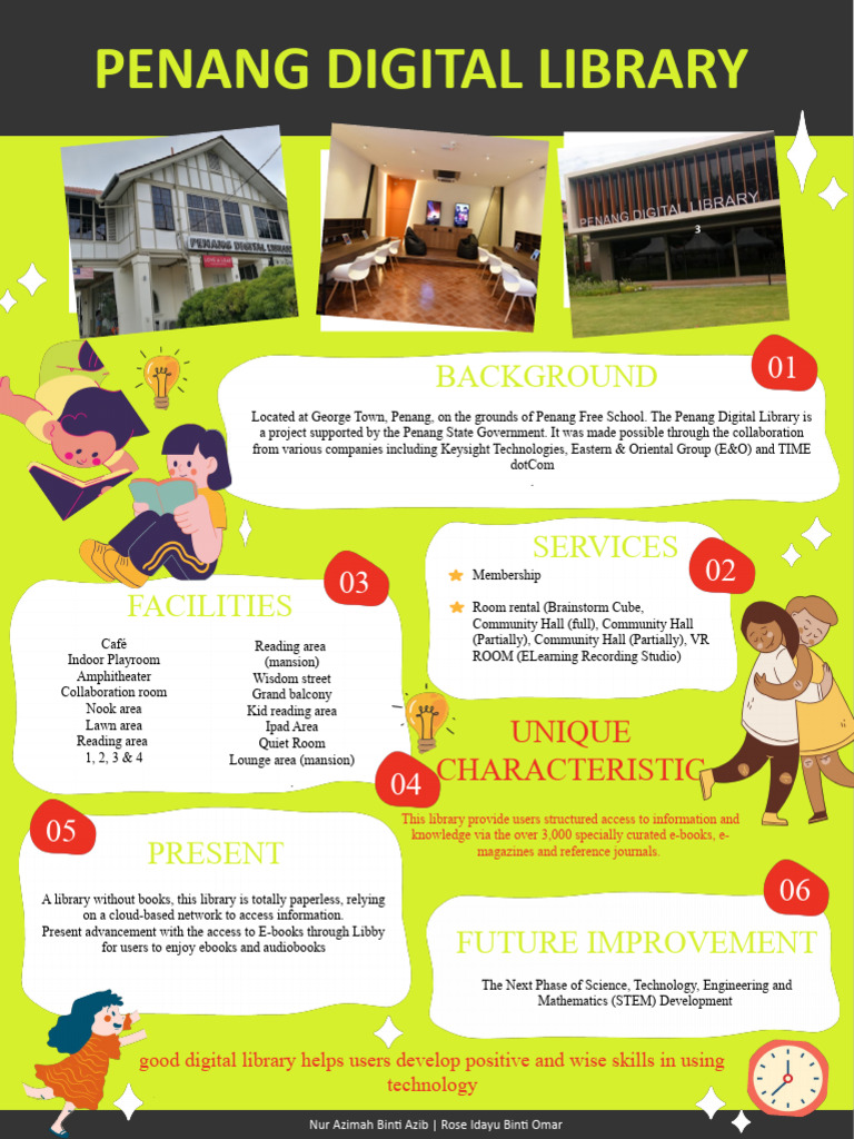 Yellow Illustrative Digital Education For Children Infographic | PDF | Libraries | Computing