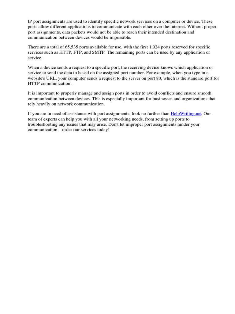 Ip Port Assignments | Download Free PDF | Port (Computer Networking) | Transmission Control Protocol