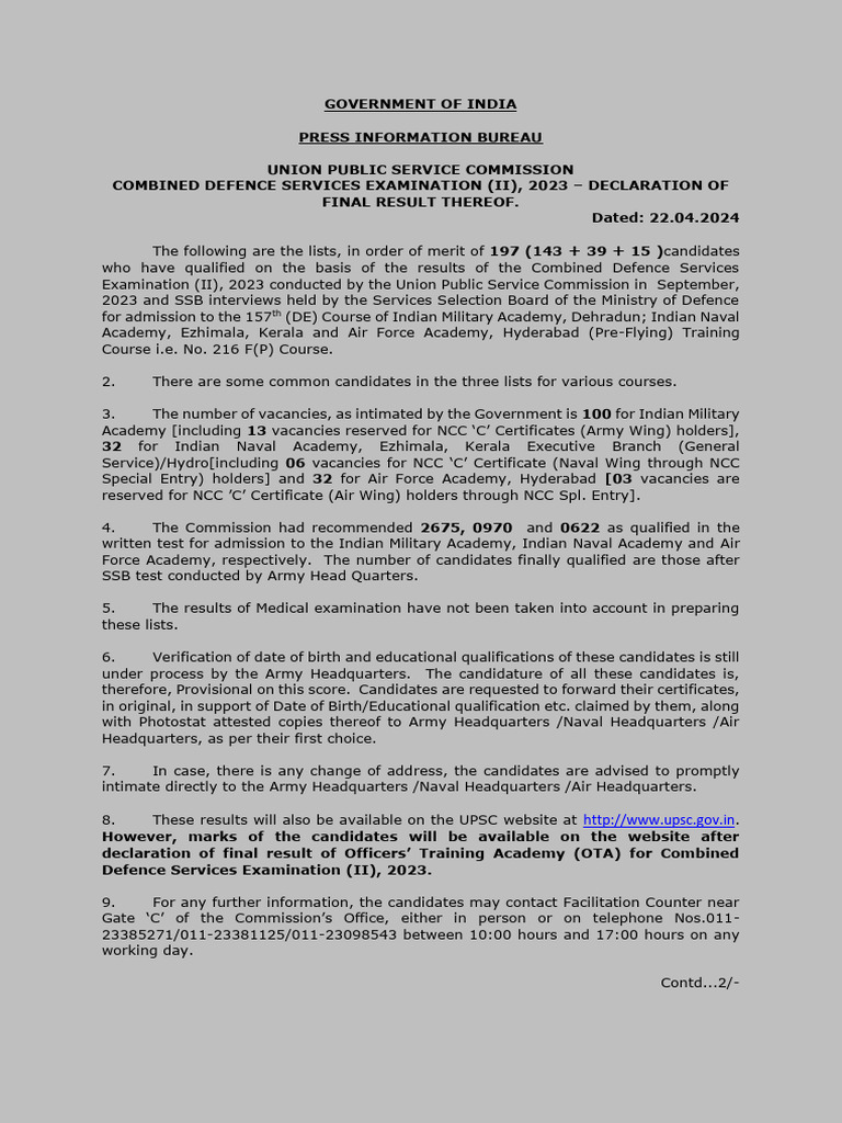 FR CDSE II 23 Engl 220424 | PDF | Military Education And Training | Military Life