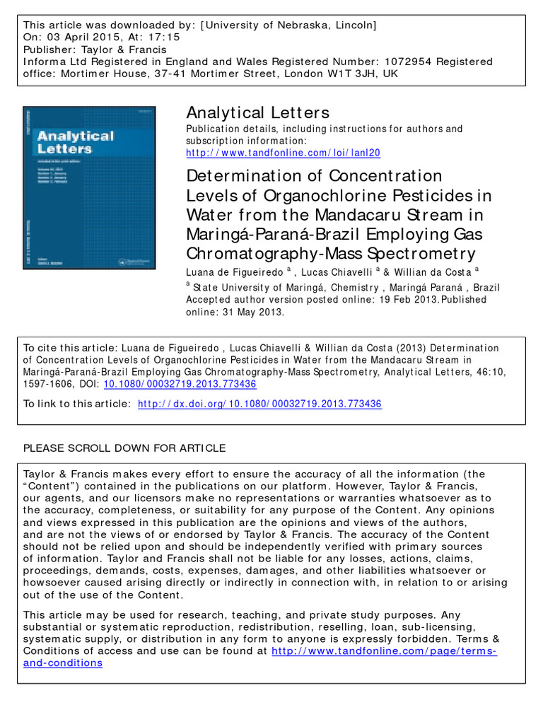 DeFigueiredo OCP Ape 2013 | PDF | Gas Chromatography | Chromatography