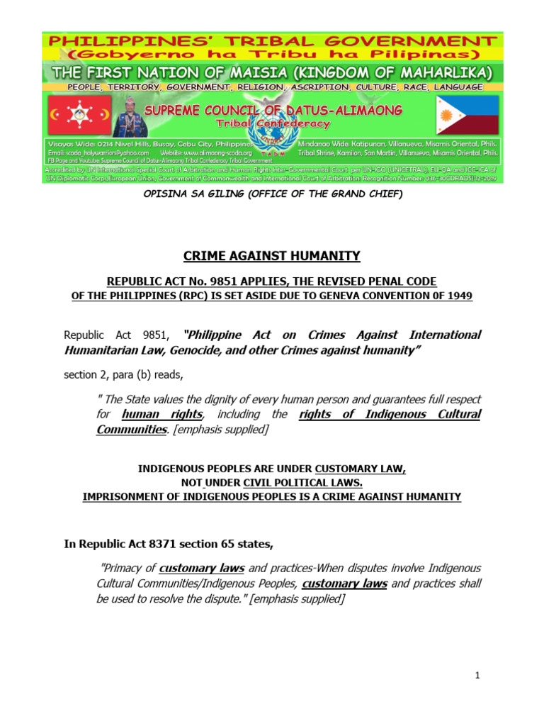 .CRIMES AGAINST HUMANITY Jan 3-2023 | PDF | Pope | Justice