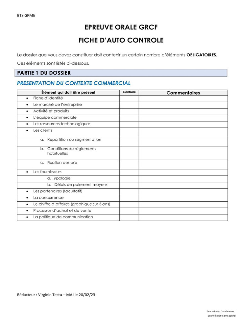 Fiche D'auto Controle GRCF | PDF