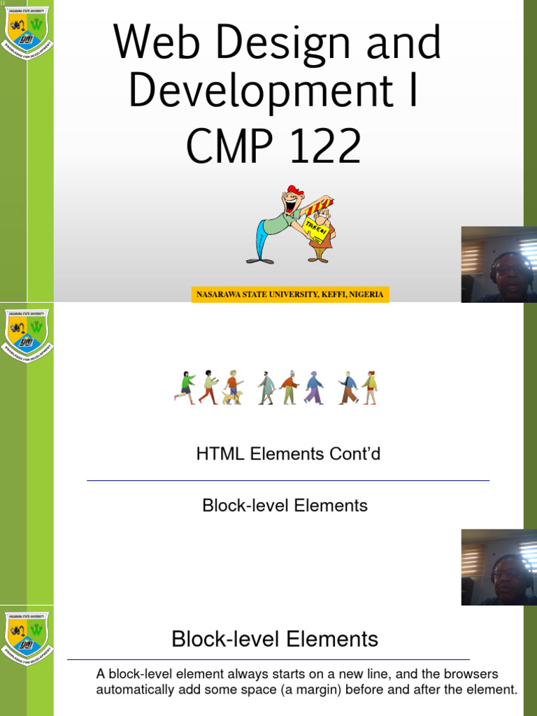 6b. NSUK LMS PPT CMP 122-6-Elements of Hypertext Markup Language | PDF | Html Element | Html