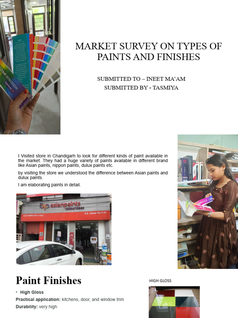 Market Survey and Report On Types of Paints | PDF | Paint