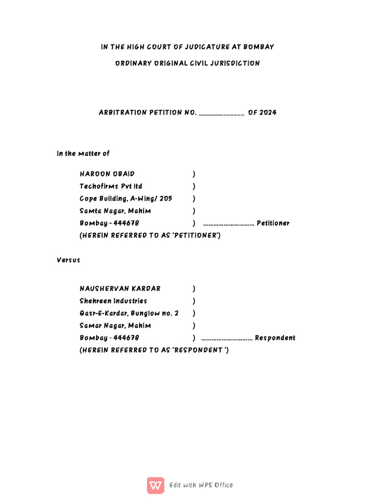 Adr Petition | PDF | Affidavit | Separation Of Powers
