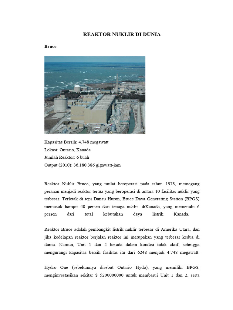 Reaktor Nuklir Di Dunia | PDF