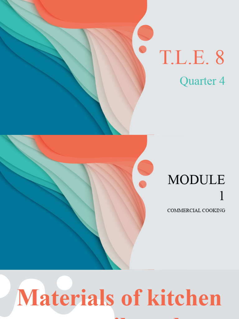 Module 1 LESSON 1 | PDF | Kitchen Utensil | Cookware And Bakeware