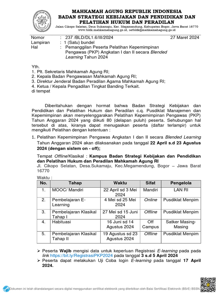 237 Pemanggilan PKP Angkatan 1 Dan 2 TAHUN 2024sign | PDF