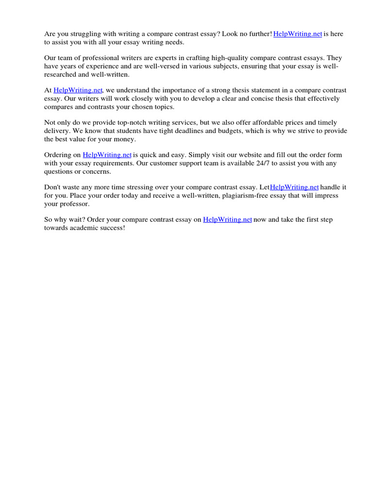 Order Your Compare Contrast Essay On Helpwriting - Net! | PDF | Essays | Thought