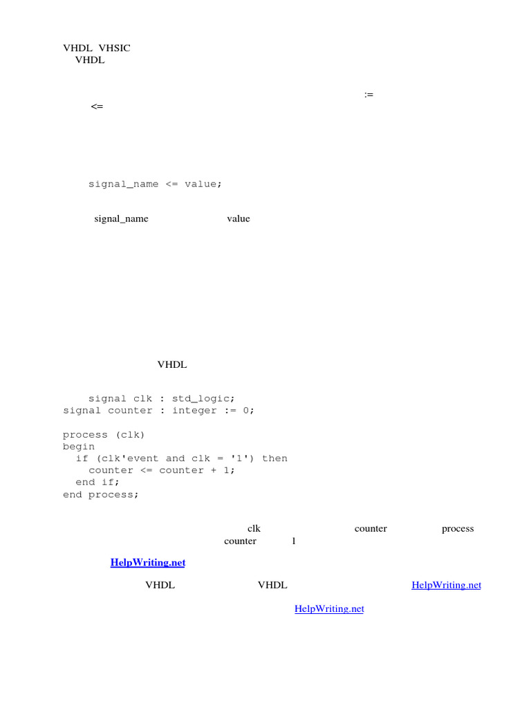 VHDL Signal Assignment | PDF | Vhdl | Electronic Design
