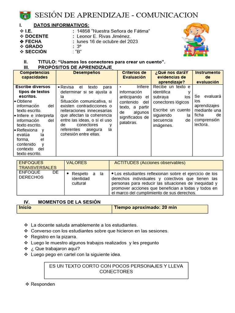 Conectores para Escribir Cuentos en 3º | PDF | Evaluación | Aprendizaje