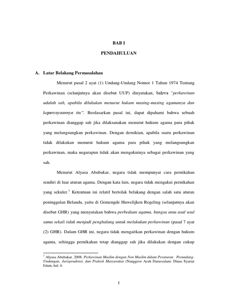 Rekonstruksi Hukum Perkawinan Beda Agama Di Indonesia Berbasis Nilai Keadilan Bermartabat | PDF