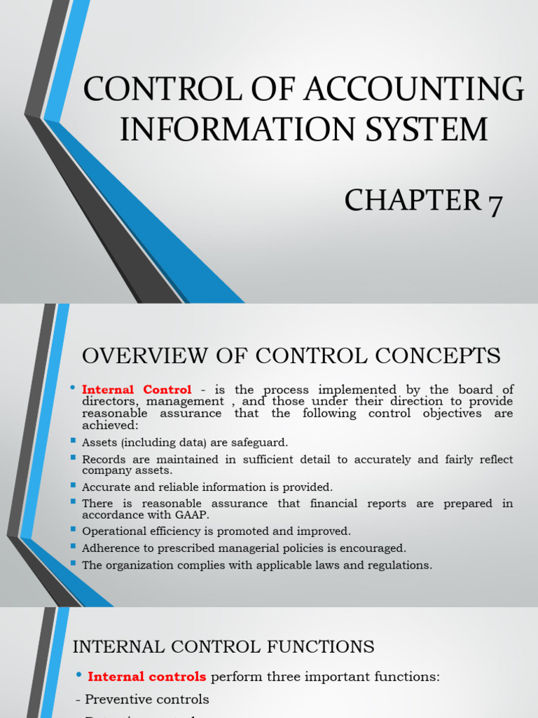 Chapter 7 Control of Accounting Information System | PDF | Internal Control | Enterprise Risk ...