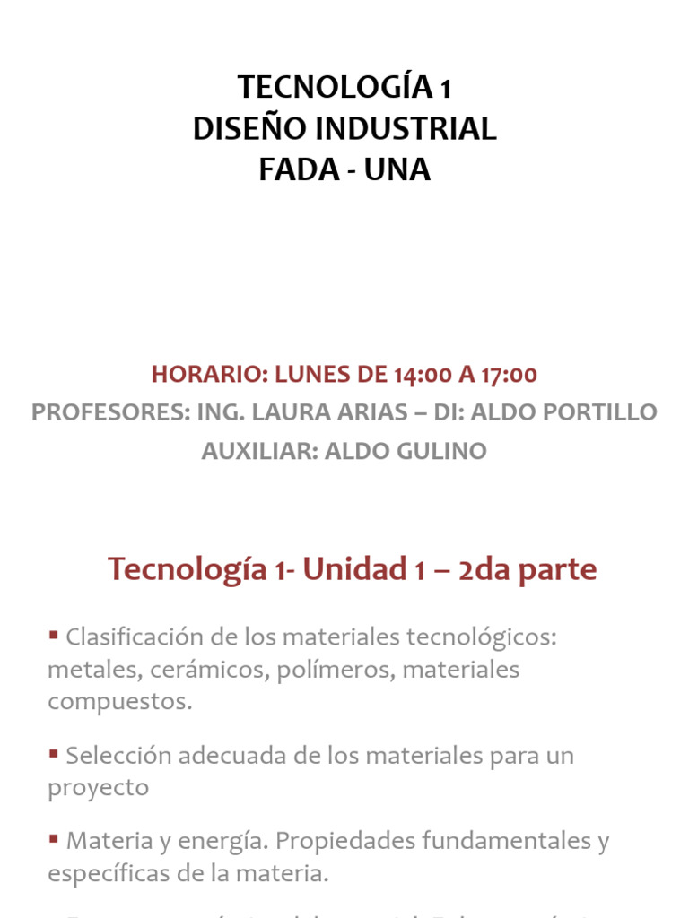 T1 U1 Claificación de Los Materiales | PDF | Rieles | Ciencias fisicas