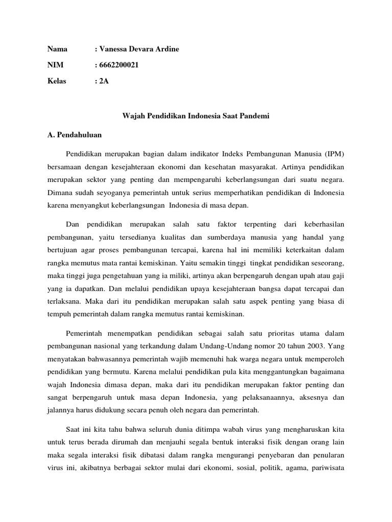 Vanessa Devara Ardine - Tugas Essay Kewarganegaraan | PDF