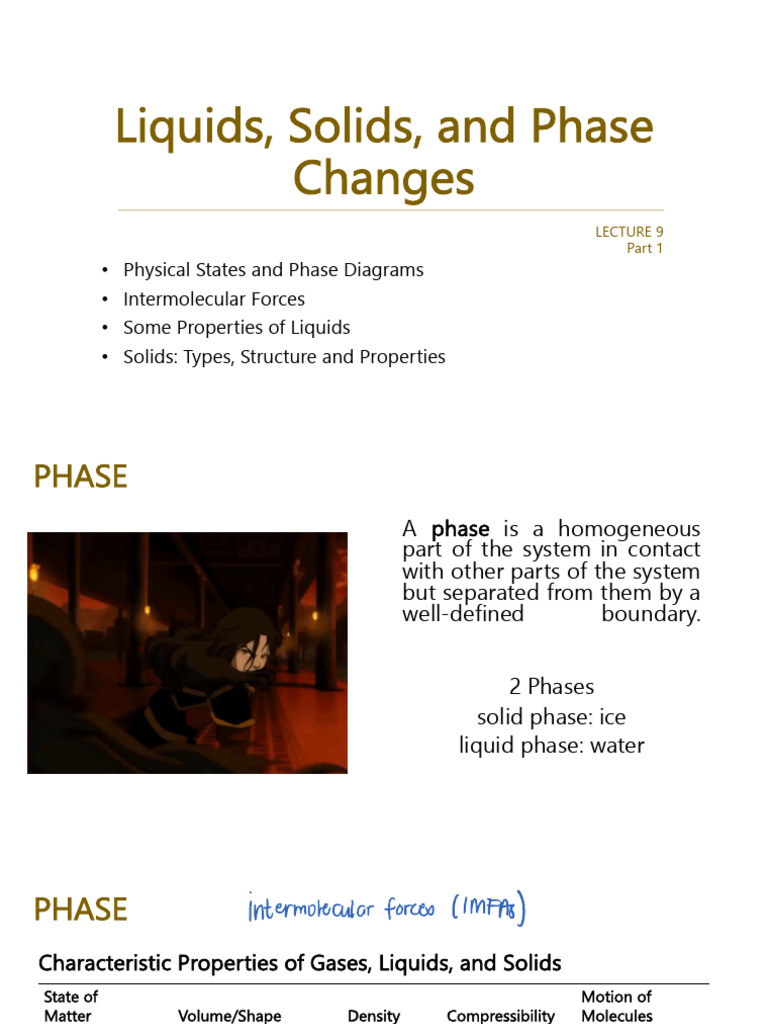 Lecture 9 - Liquids Solids and Phase Changes | PDF | Intermolecular ...