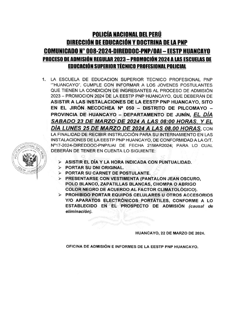 Comunicado 008 2024 | PDF