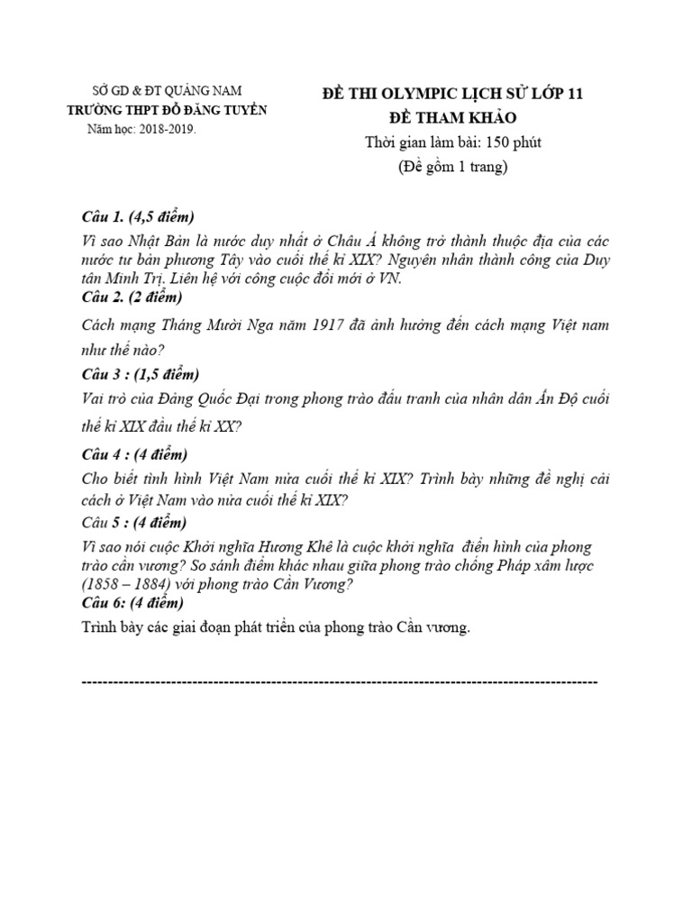 Olympic Su11 Do Dang Tuyen | PDF